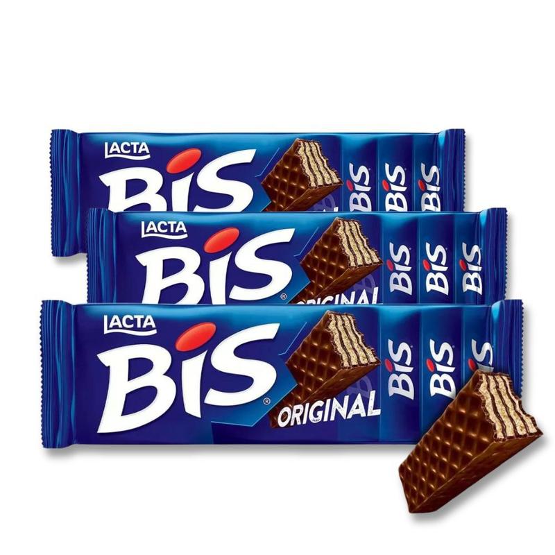 Bis Chocolate ao Leite Lacta Kit 3 Caixas - 20 unidades 126g - Bis ...