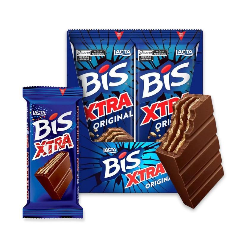 Bis Xtra Original ao Leite Lacta Display 24 unidades de 45g - Chocolate ...