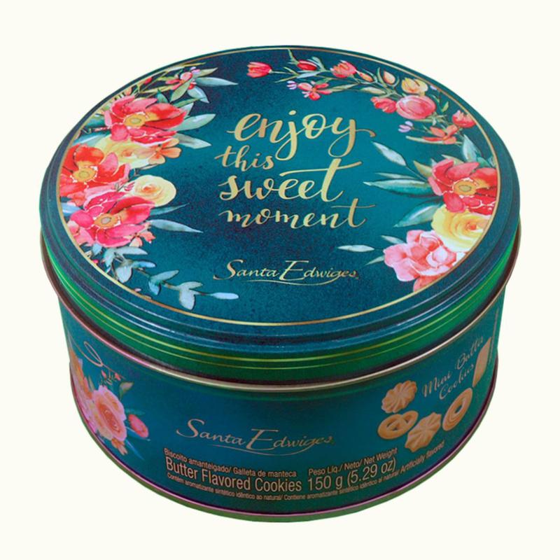 Biscoito Amanteigado Butter Cookies Lata Decorada Verde Moment 150g ...