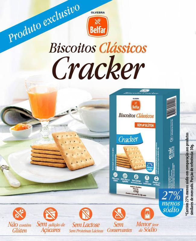 Biscoito belfar cracker sem glúten 104g - OLVEBRA - Biscoito / Bolacha ...