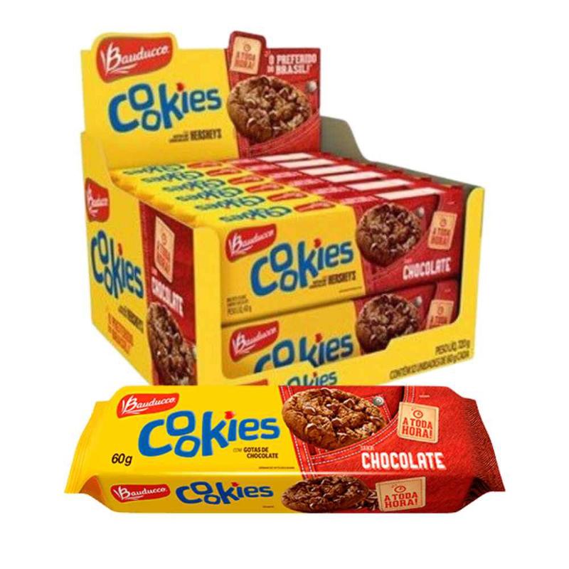 Biscoito Bolacha Bauducco Cookies Chocolate 12 pacotes 60g - Cookies ...