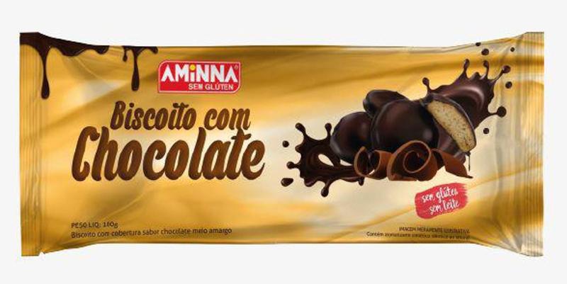 Biscoito com chocolate Aminna 100g - Sem Glúten e Sem Leite - Biscoito ...