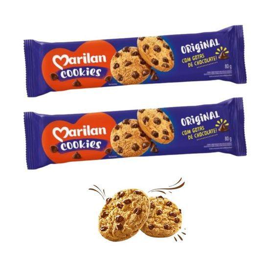 Biscoito Cookie Original com Gotas de Chocolate 2 Pct 80g - Marilan ...