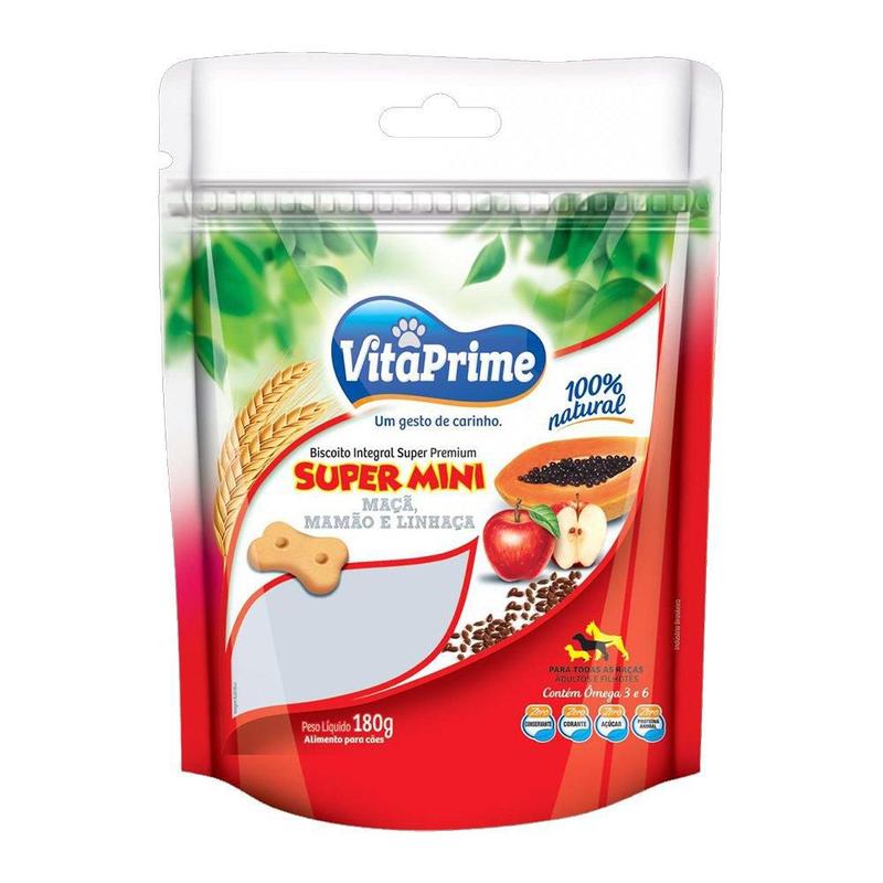 Biscoito Integral VitaPrime Super Premium Super Mini Maça, Mamão e ...