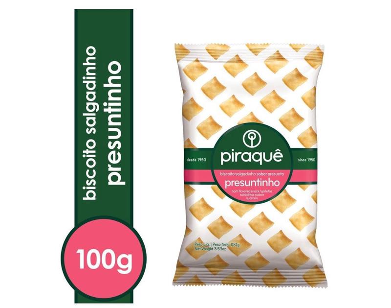 Biscoito Salgadinho Presuntinho Piraque 20 Pacotes De 100gr - Biscoito ...