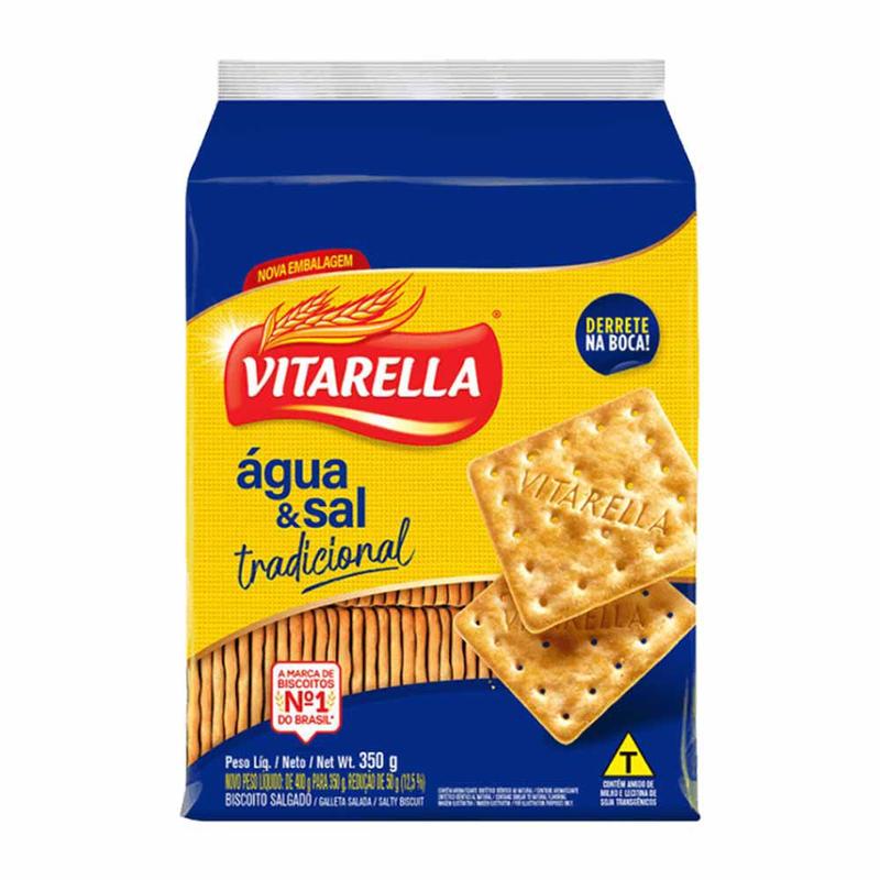 Biscoito Salgado Água e Sal 350g - Vitarella - Biscoito Salgado ...