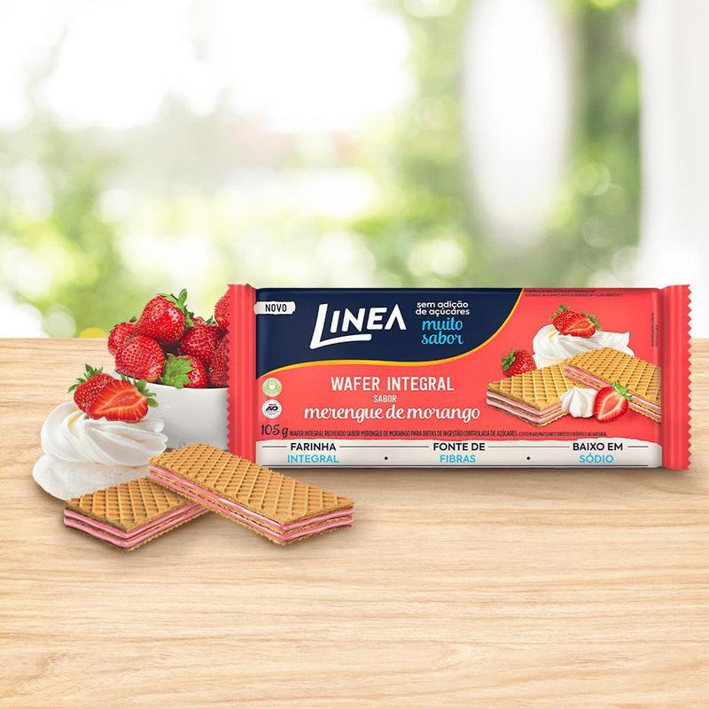 Biscoito Wafe Interal Merengue De Morango Linea 105g - LINEA S/A ...
