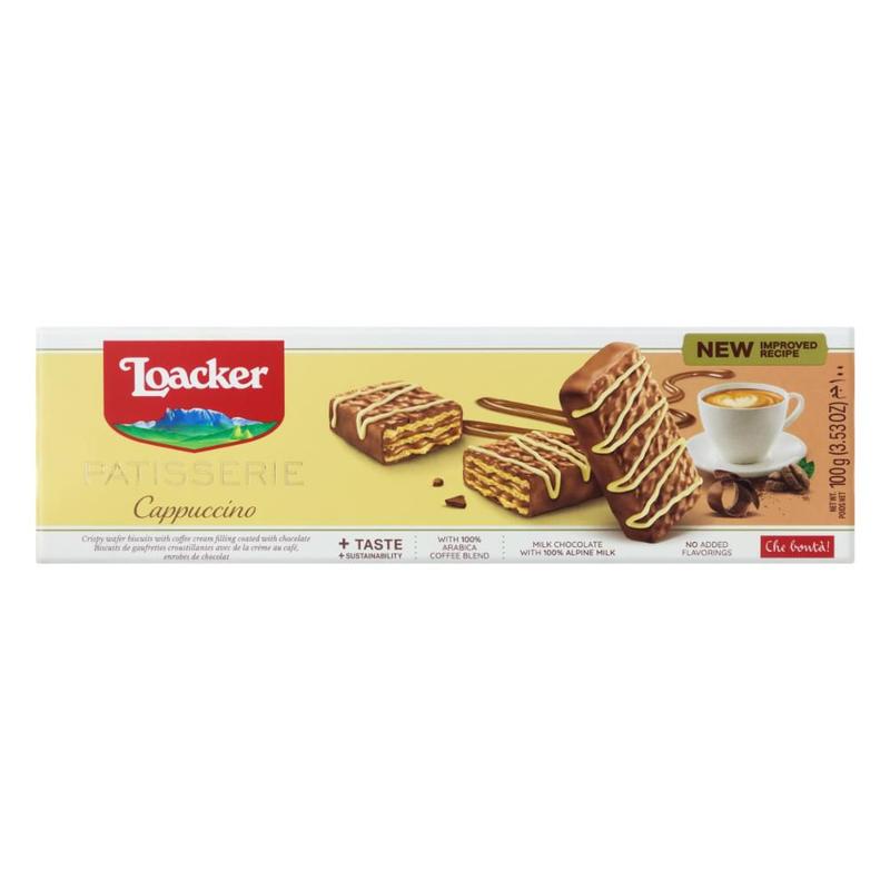 Biscoito Wafer Italiano LOACKER Cappuccino Pacote 100g - Biscoito ...