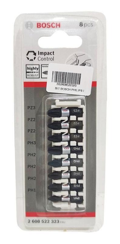Bits De Impacto Philips P/ Parafusadeira 25mm Bosch 8 Peças - Jogo de ...