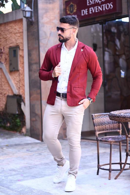 Blazer masculino slim fit vermelho - DRAGONFLY - Blazer Masculino ...