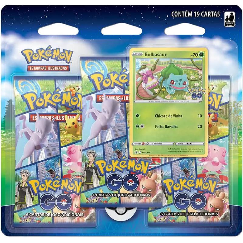 Blister Triplo Pokemon Go Bulbasaur 19 Cartas Copag Deck De Cartas