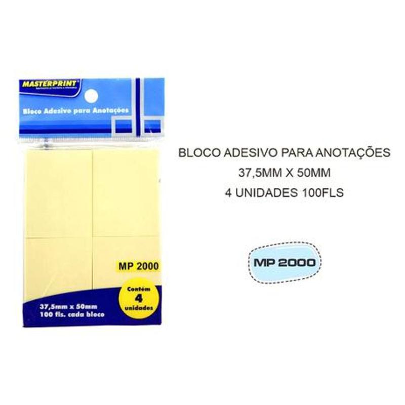 Bloco De Notas Adesivo Amarelo Pastel Tipo Post it 400 folhas 37 x 50 ...