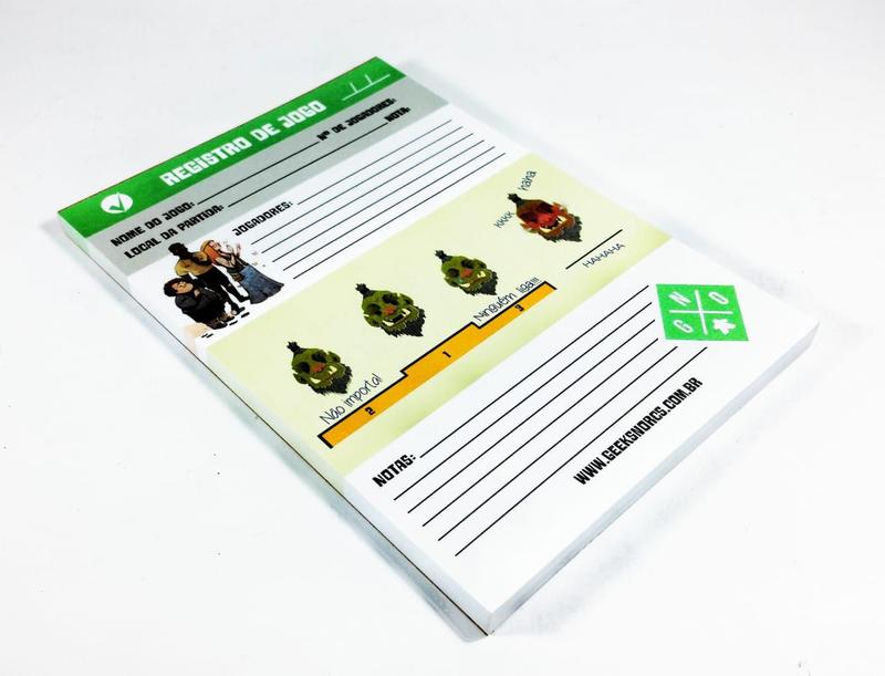 Bloco de Registro de Partidas 50 folhas Geeks'N Orcs - Material Escolar ...