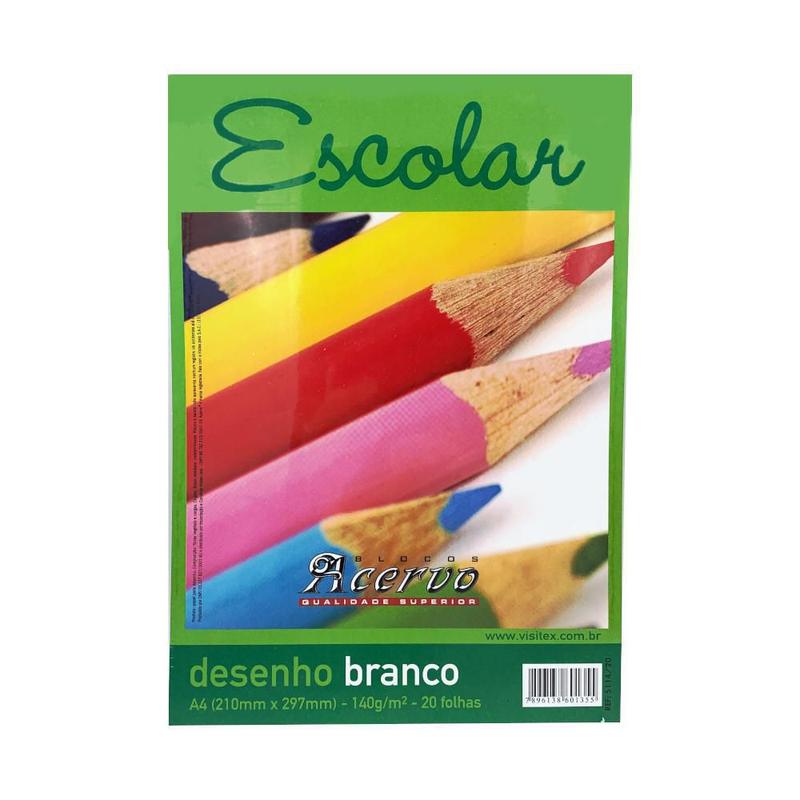 Bloco Desenho A4 Acervo 140G 20 Folhas Branco - Bloco de Desenho - Magazine Luiza