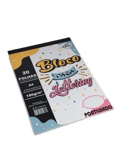 Bloco LETTERING A4 Pontilhado - 20 FLS Marca Merci Cadernos - Folha de ...