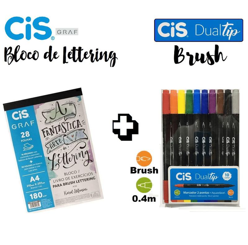 Bloco Livro De Exercícios Para Lettering+Cis Dualtip Brush - Bloco de ...