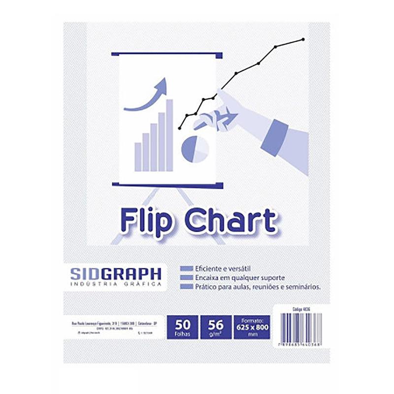 Bloco Papel Flip Chart 50Fls C/ Furo e Picote 62x80cm - Sidgraph ...
