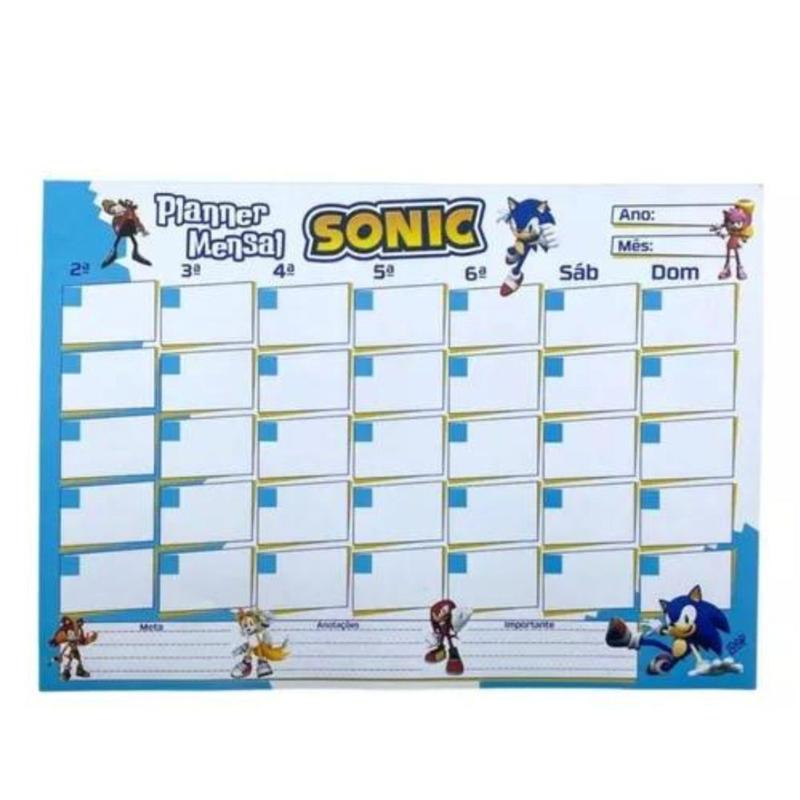 Bloco Planner De Mesa Planejamento Mensal A4 Sonic - COISARIA - Agenda ...