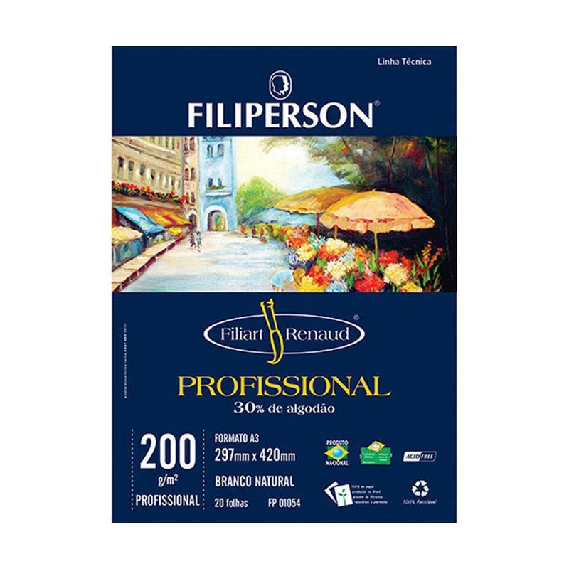 Bloco Profissional A3 Filiperson 200G Renaud 20 Folhas - Bloco de ...