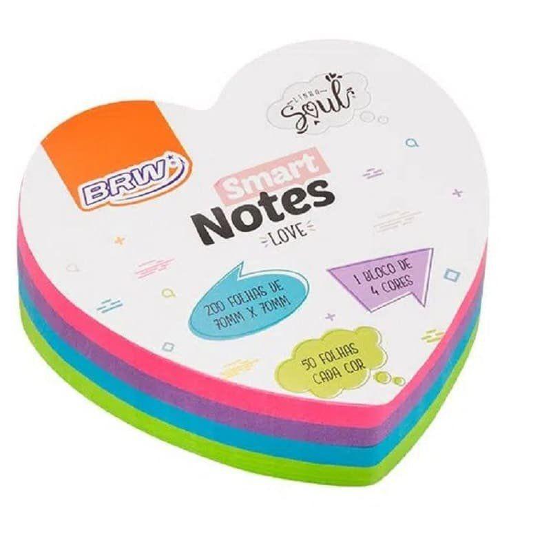 Bloco smart notes 70x70mm coracao - ref ba7030 - BRW - Bloco de Notas ...