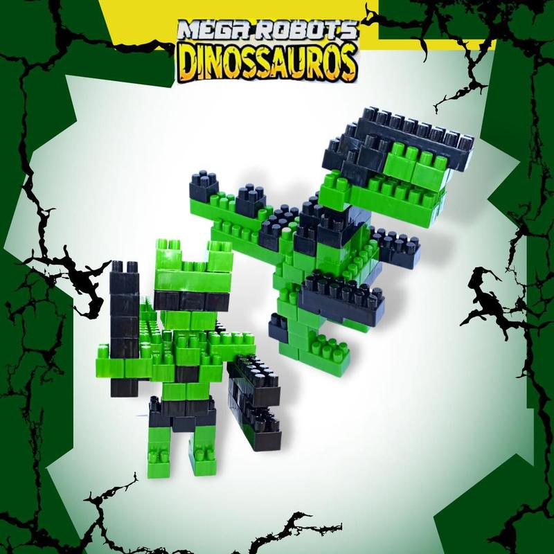 Blocos de Montar Mega Robots Dinossauros 64 Peças - GGB Plast ...