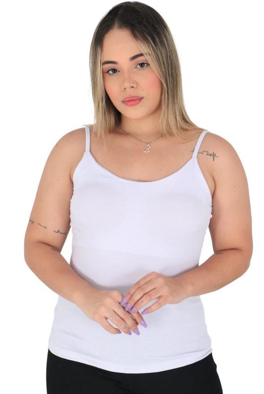 Blusa Com Bojo Feminina Regatinha Alça Fina Fresquinha Verão Várias ...