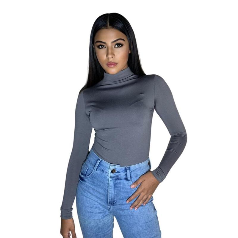 Blusa Feminina Manga Comprida Gola Alta Tendência Inverno - COWGIRLS ...