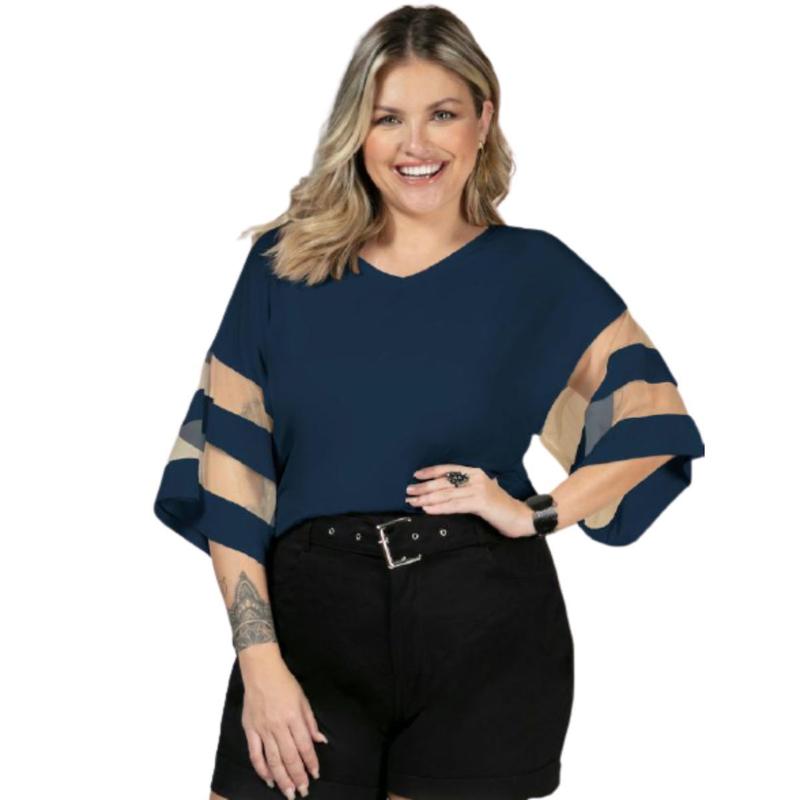 Blusa Feminina Plus Size Evangelico Verão Festa Social Plus - QUINTESS ...