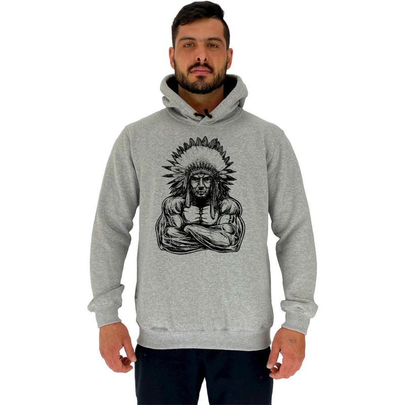 Blusa Moletom Tradicional Com Touca MXD Conceito Índio Maromba - Touca ...
