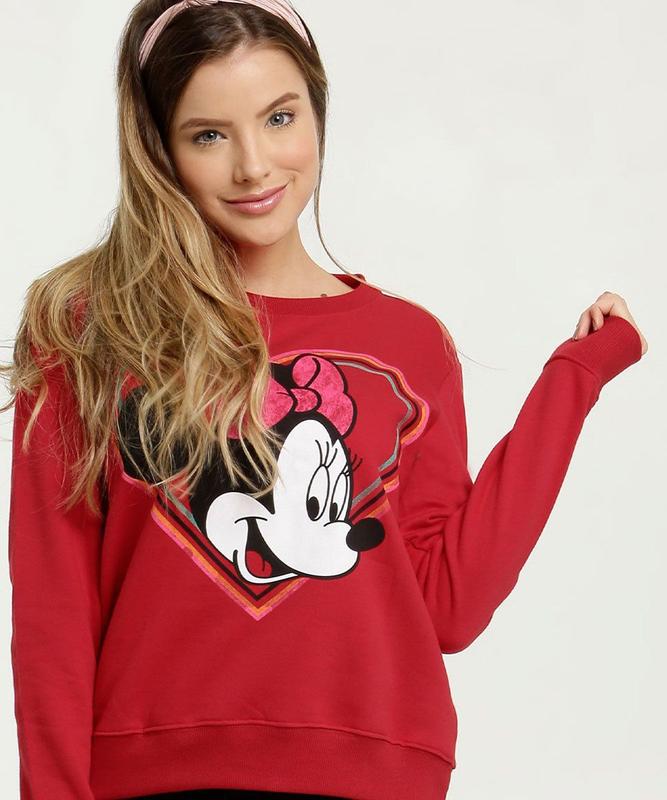 Blusão Feminino Moletom Estampa Minnie Disney - Moletom / Blusão ...
