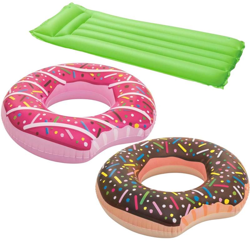 Boia Piscina Inflável Donuts Grande Resistente + Bronzeador - FlexInter ...