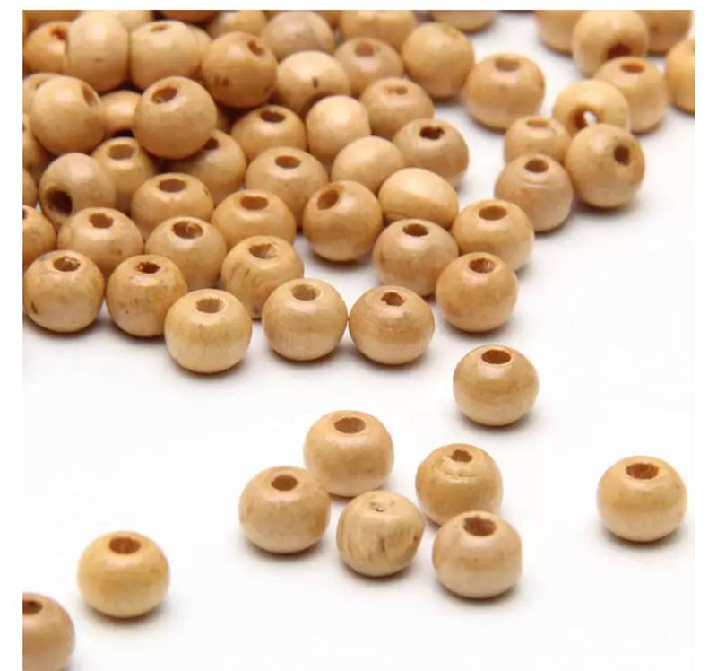 Bola Contas de Madeira Marfim 6mm Com Furo 48g P/ Terços - São José ...