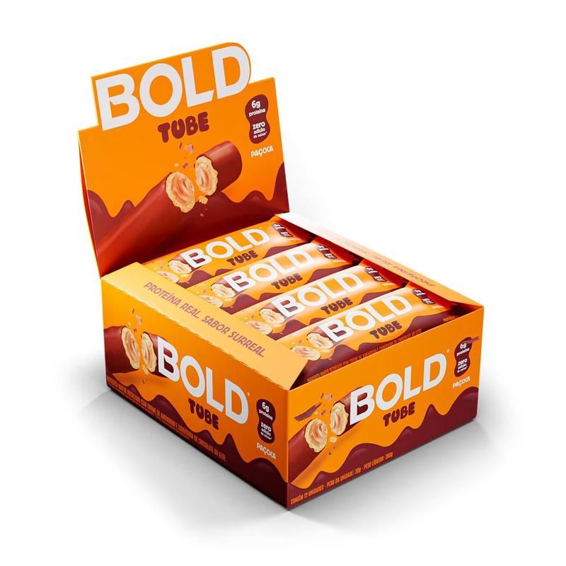 BOLD TUBE PAÇOCA (Caixa 12 unid.) - BOLD SNACKS - Barra de Proteína ...