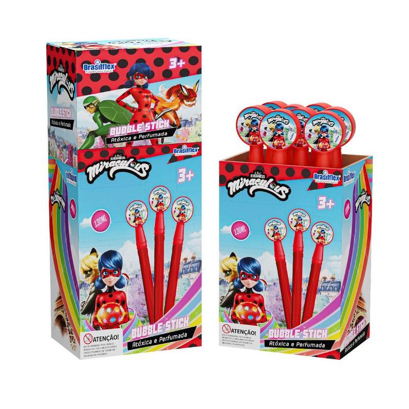 Bolhas Bolhinhas Sabão Bubble Stick Miraculous LadyBug 1un - Brasilflex ...