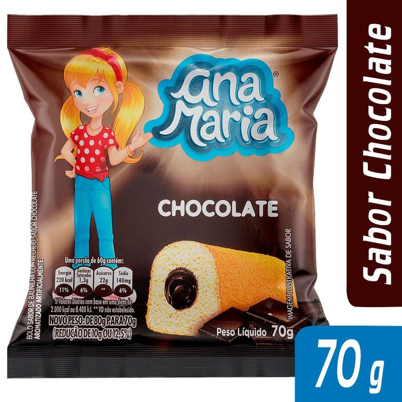 - bolinho ana maria sabor chocolate - pacote com 70g - BIMBO - Bolo ...