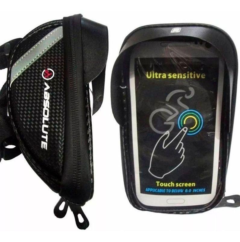 Bolsa Bike Guidão Porta Celular Smartphone Objetos Absolute - Bolsa para Bicicleta - Magazine Luiza