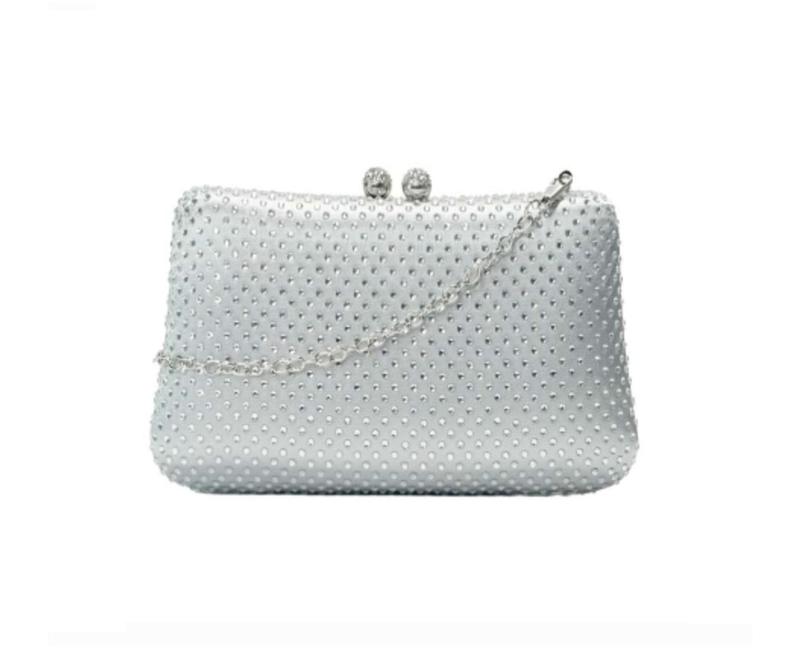 Bolsa Clutch Festa Prata Cristal Casamentos Madrinhas - Nicbolsa ...