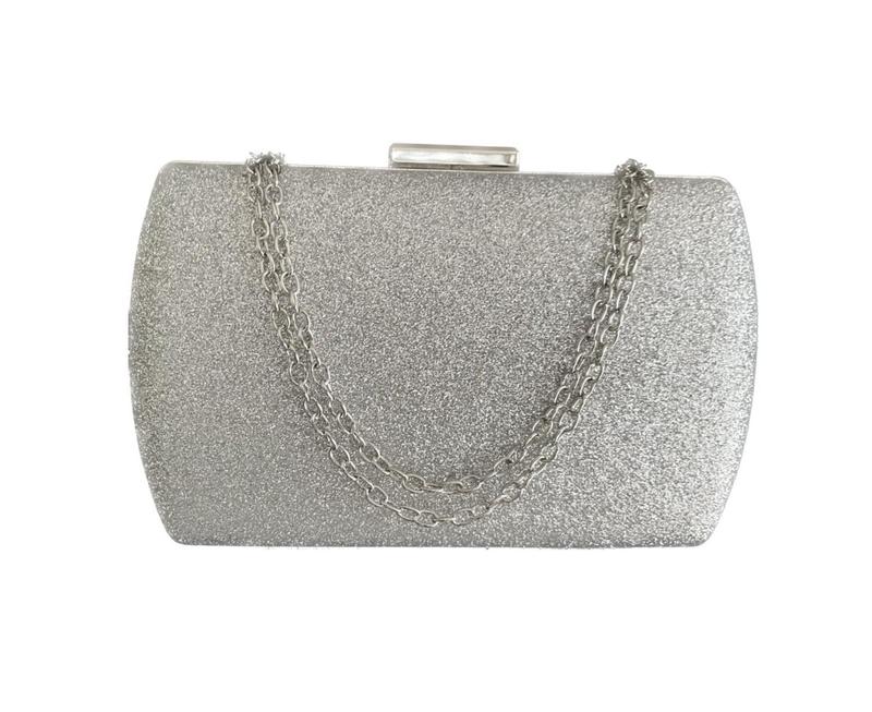 Bolsa Clutch Prata Brilho Festa Eventos Madrinhas - Nicbolsas - Bolsas ...