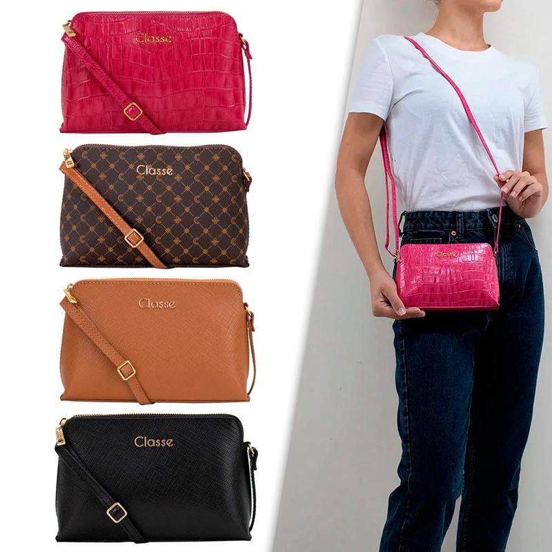 Bolsa Feminina Tiracolo Crossbody Classe Couro Transversal 2136 ...