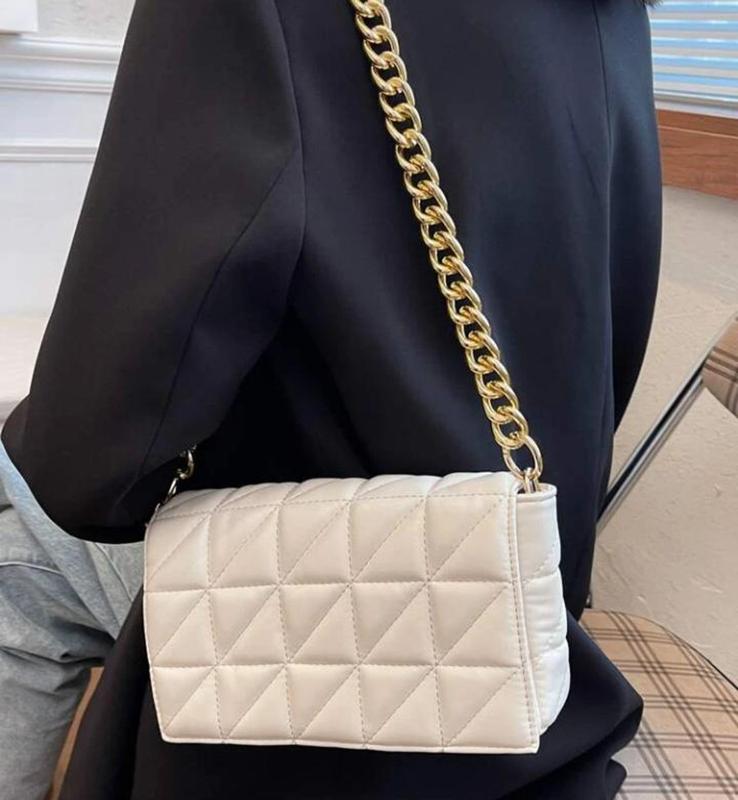 Bolsa moda quadriculada geometria acolchoada moda feminina - Filó Modas ...
