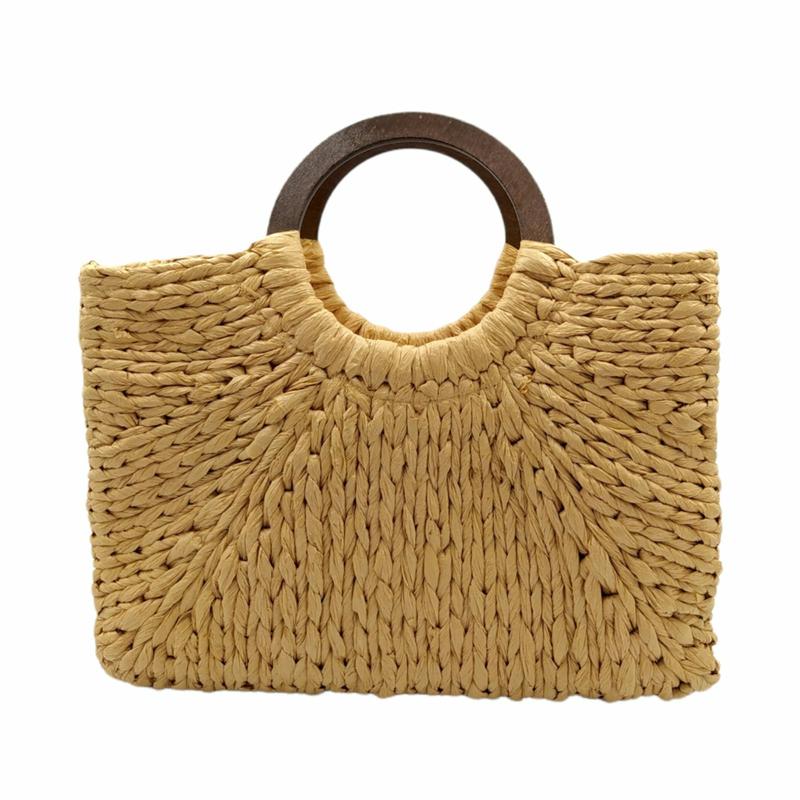 Bolsa Praia Feminina Palha Grande Sacola Meia Lua CY-49 - Sunoro ...