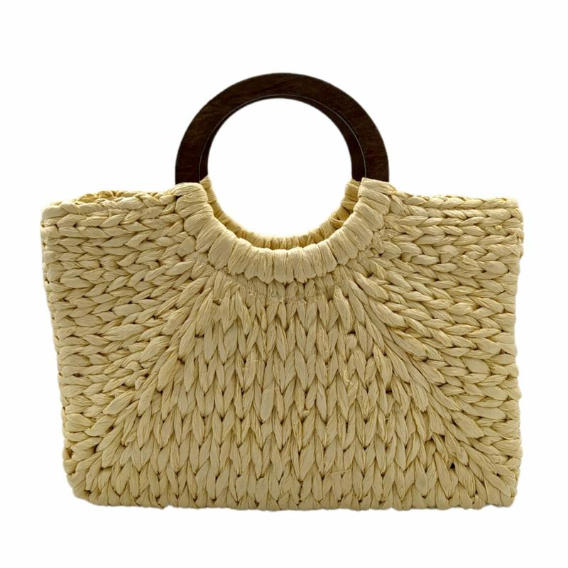 Bolsa Praia Feminina Palha Grande Sacola Meia Lua CY-49 - Sunoro ...