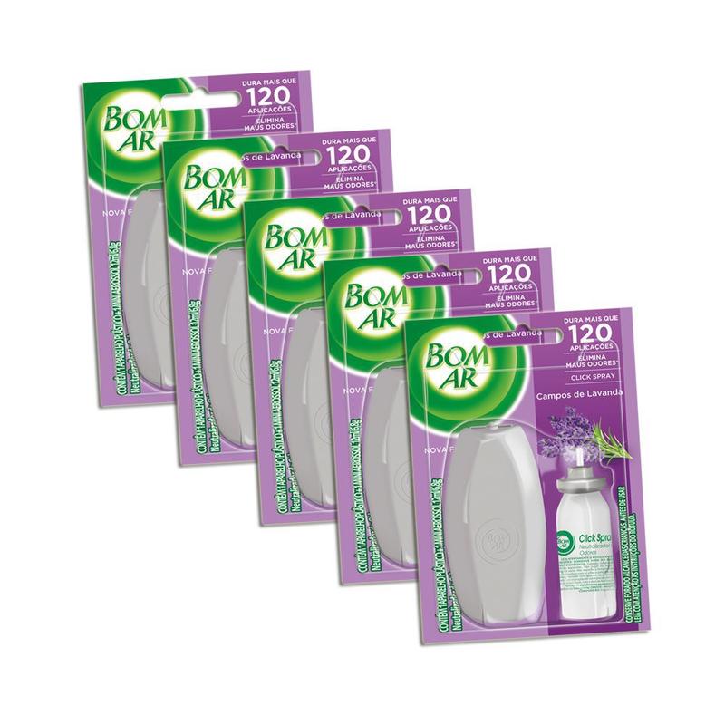 Bom Ar Click Spray Campos De Lavanda Kit 5 - Refil para Odorizador e ...