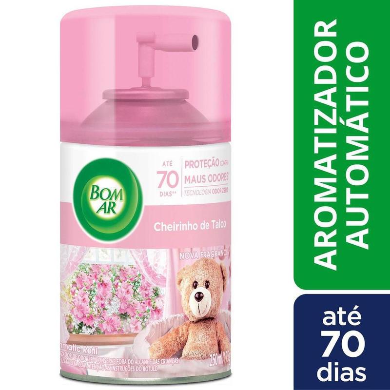 Bom Ar Spray Automático Cheirinho de Talco Refil 250ML - Air Wick ...