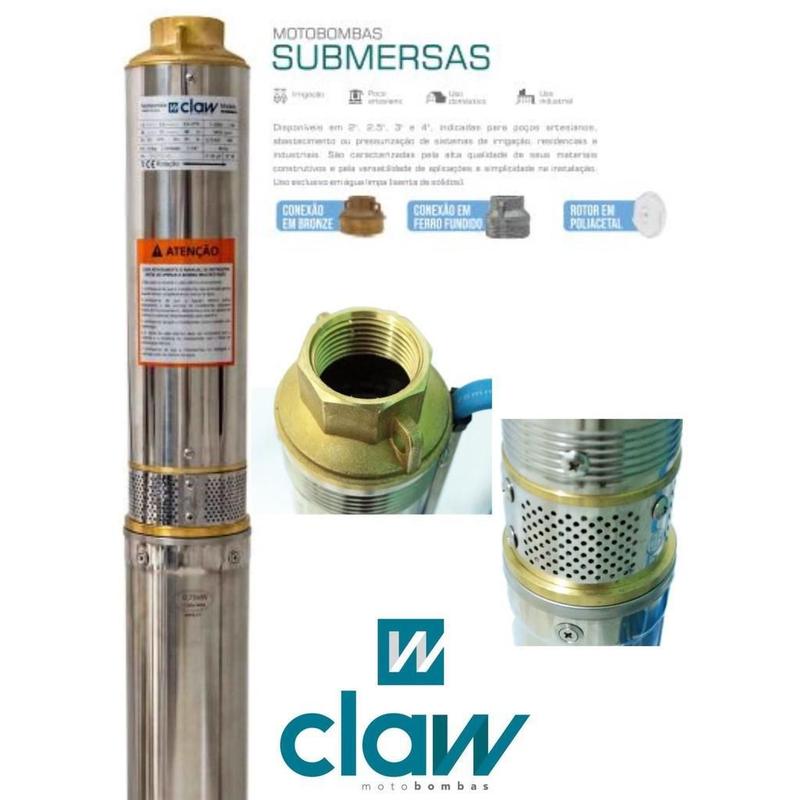 Bomba De Agua Submersa Caneta Palito 1/3Hp 2,5 Pol Claw - Motobomba ...