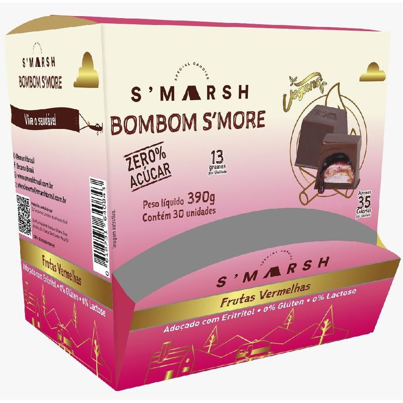 Bombom Zero Açúcar Frutas Vermelhas (Vegano) - S'Marsh 180g - Bombom ...