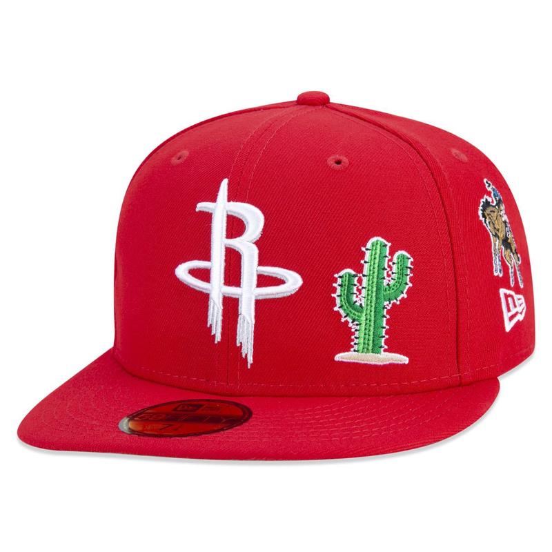 BONE 59FIFTY HOUSTON ROCKETS CITY TRANSIT ABA RETA VERMELHO ABA RETA ...