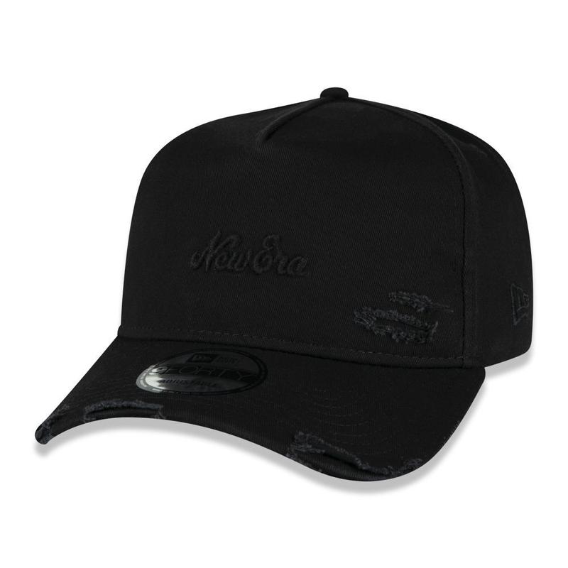 BONE 9FORTY A-FRAME CORE DESTROYED PRETO PRETO New Era - Boné Esportivo ...