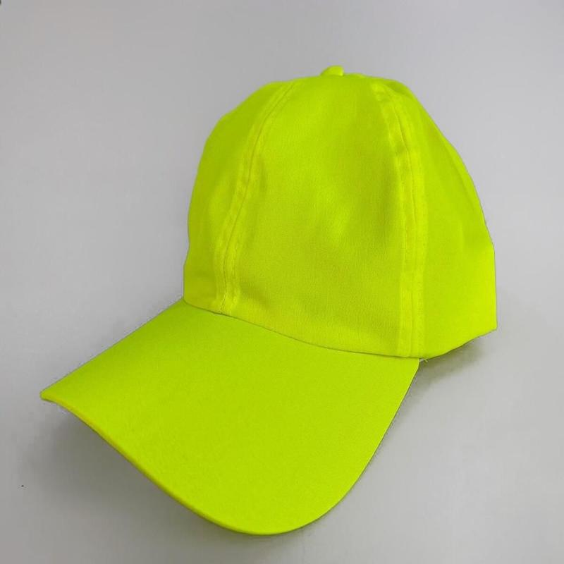 Boné Cores Neon Fluorescente Carnaval Tactel Liso Aba Redonda Amarelo ...