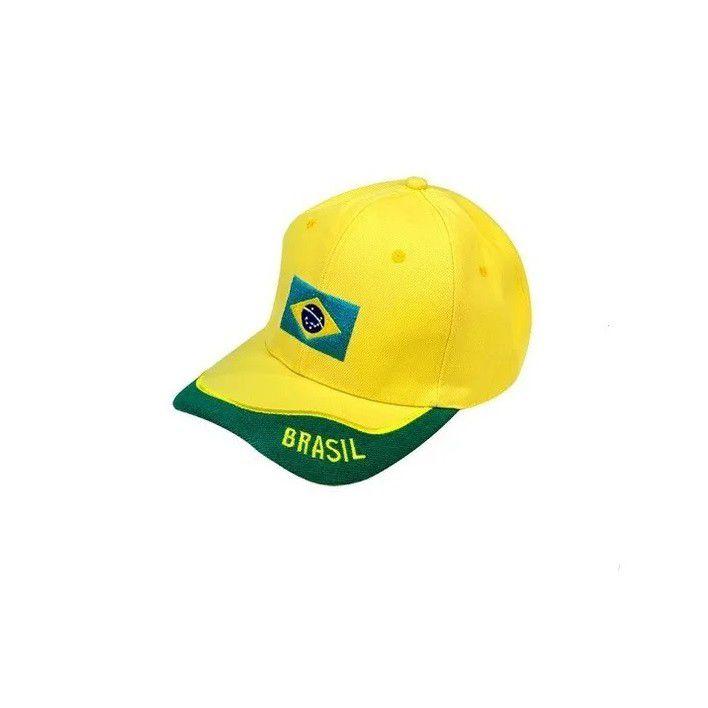 Bone Do Brasil Seleção Amarelo Bandeira Copa Manifestação - central led ...